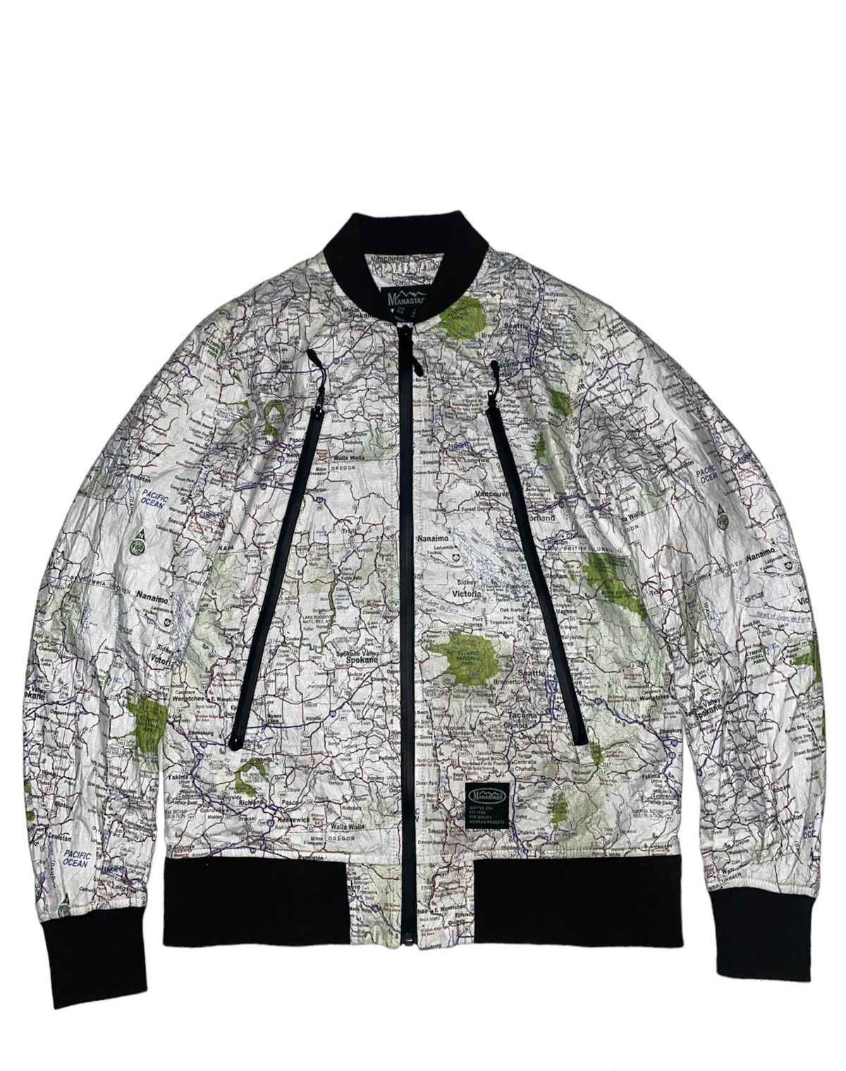 Bomber Jacket × Japanese Brand × Manastash Manastash Map Bomber Jacket ...