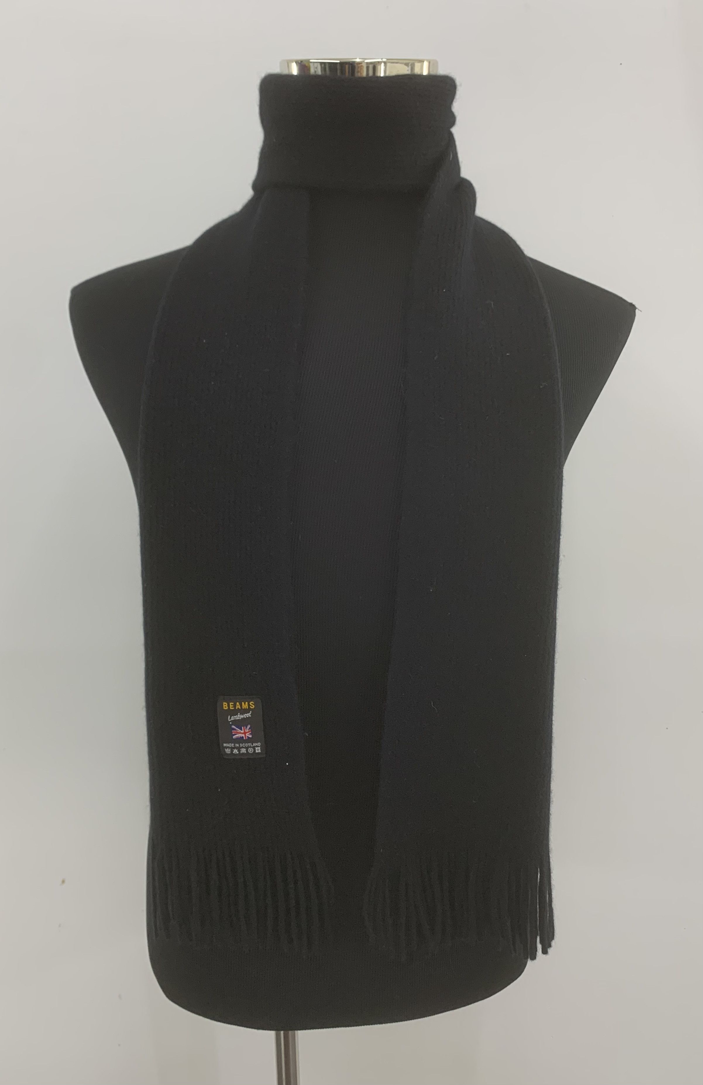 Vintage Beams Black Scarf / Muffler / Shawl / Wool - BL8122 | Grailed