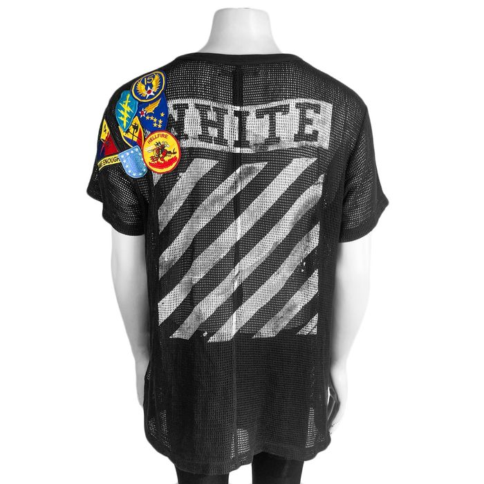 Off-White Off-White Archival Mesh Diagonals Patches Tee | Grailed