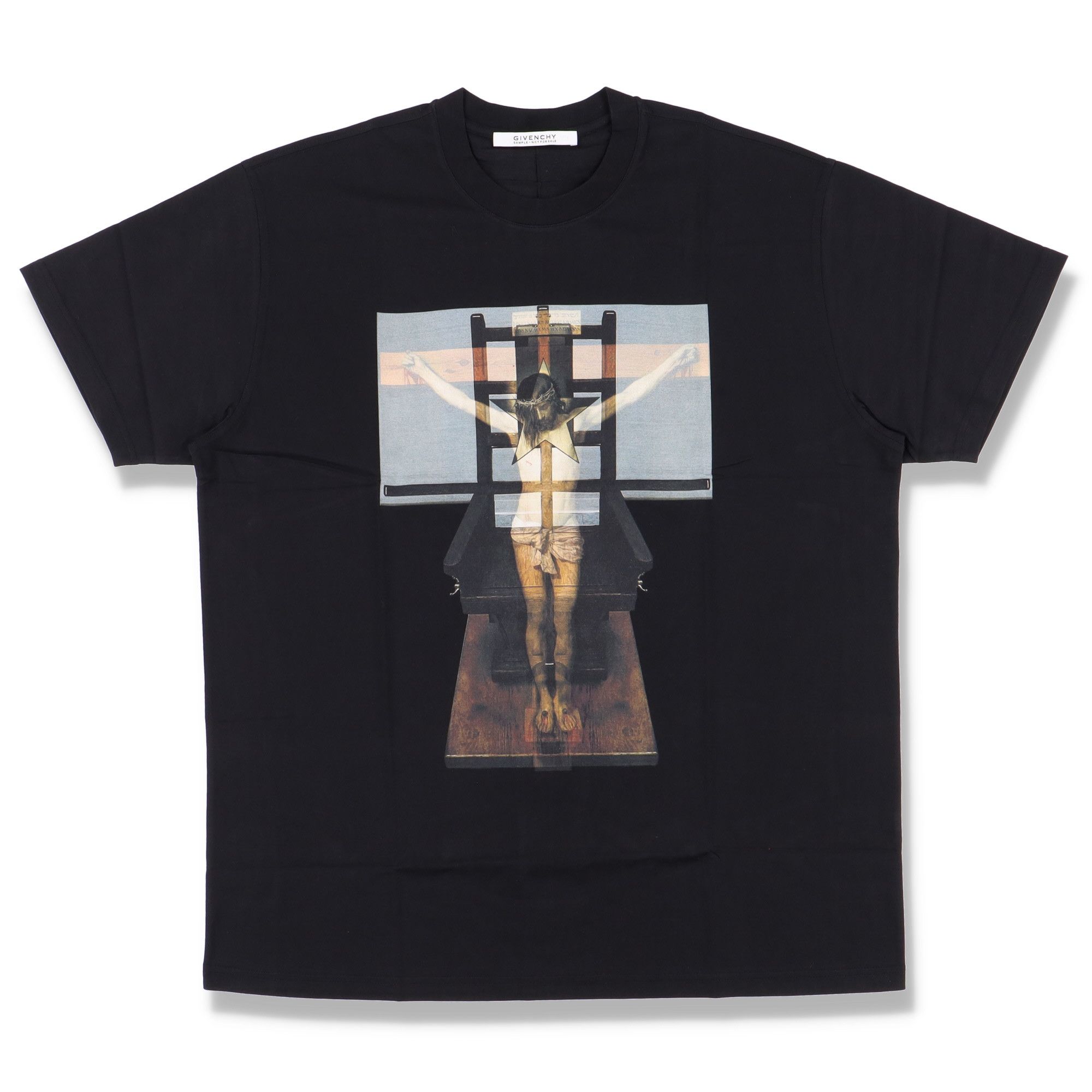 Givenchy Black Jesus Cross Print Oversized T-Shirt | Grailed