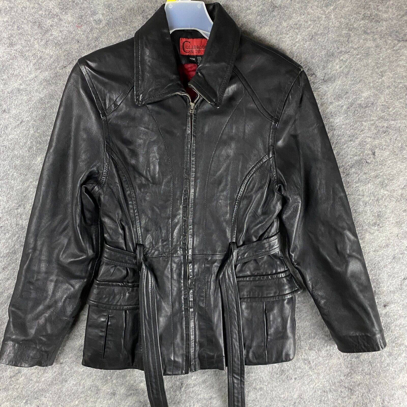 Vintage Colebrook & Co Leather Jacket Medium Women's Full Zip Black ...