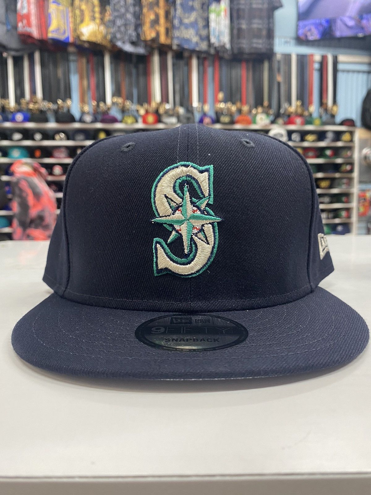 New Era Seattle Mariners New Era Logo Navy MLB 9Fifty Snapback | Grailed