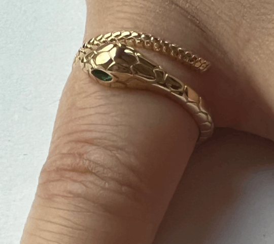 Handmade 14k solid Gold Snake Ring | Stackable snake Ring | | Grailed