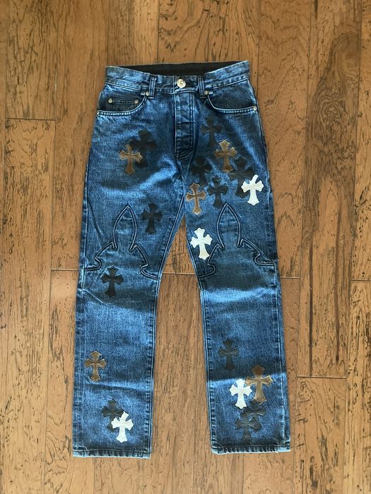 Very Rare CROSS PATCH FLEUR KNEE STRAIGHT LEG SELVEDGE DENIM 30 | Grailed