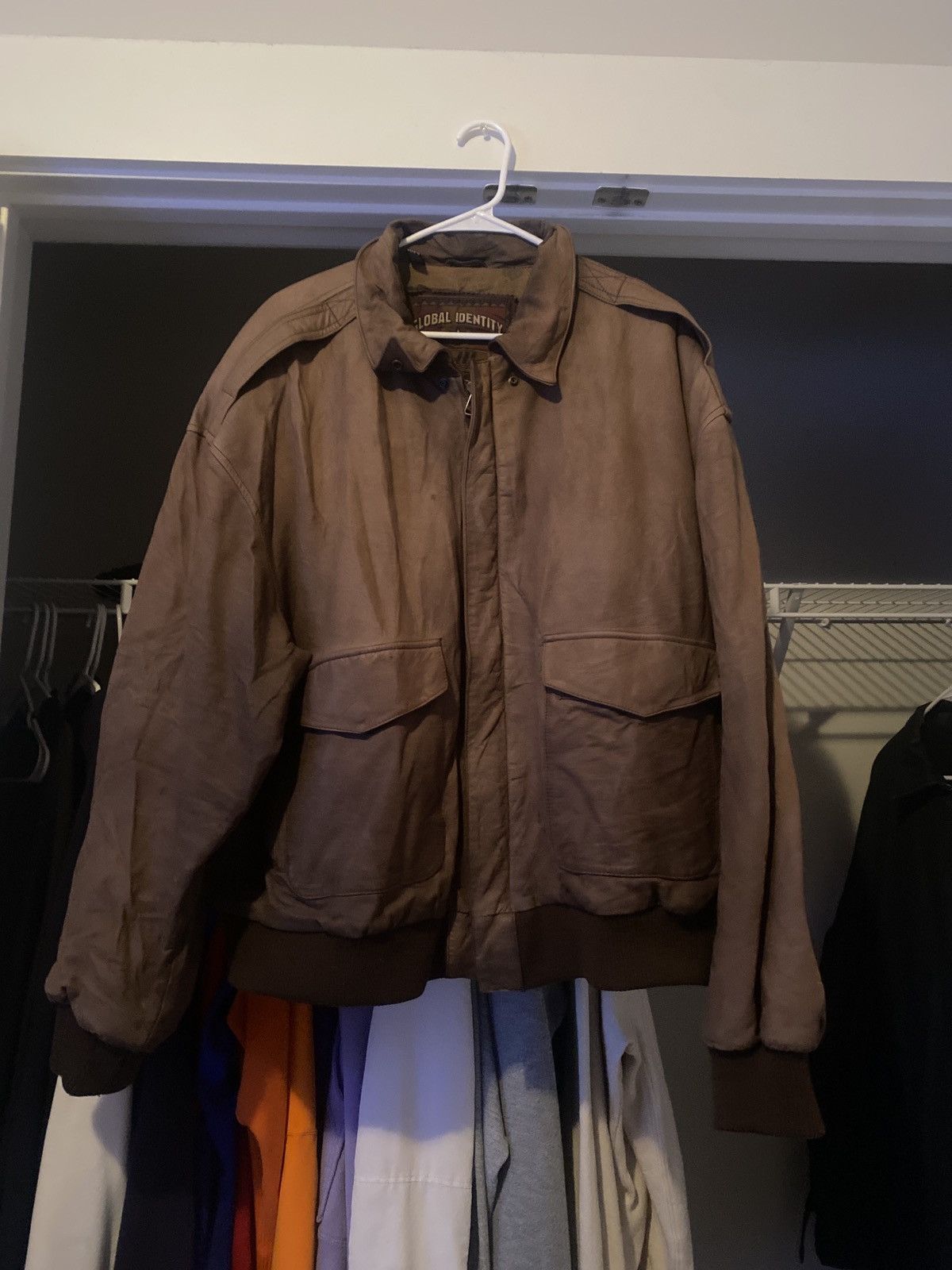 Vintage Vintage 1990s Global Identity Brown Leather Jacket | Grailed