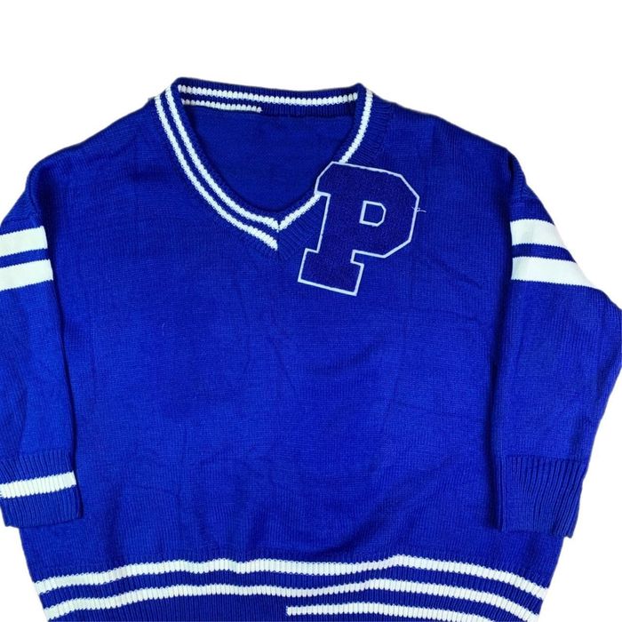 Vintage Vintage P Letterman Cricket Mismatch Striped Sweater | Grailed