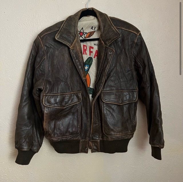Vintage Vintage U2 Wear Me Out Genuine Leather Bomber Flight Jacket ...