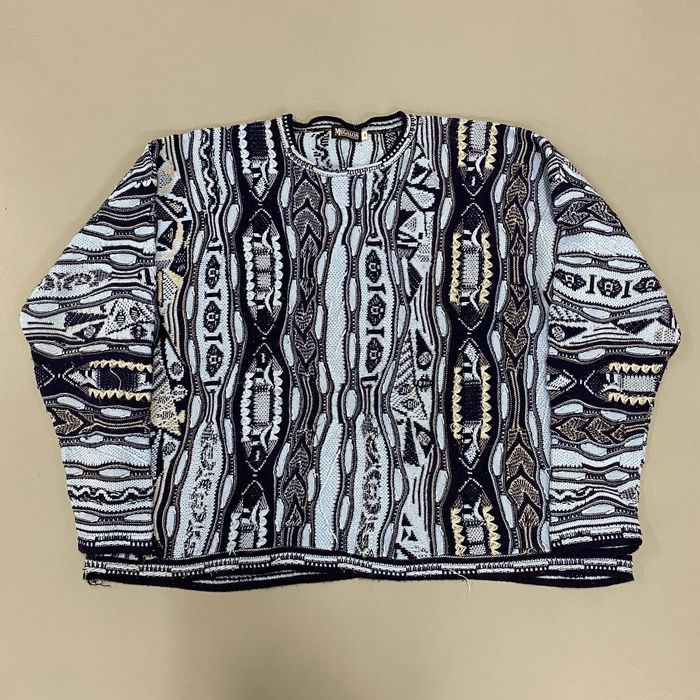 Coogi Vintage 90s Blue Coogi STYLE 3D Knit Sweater | Grailed
