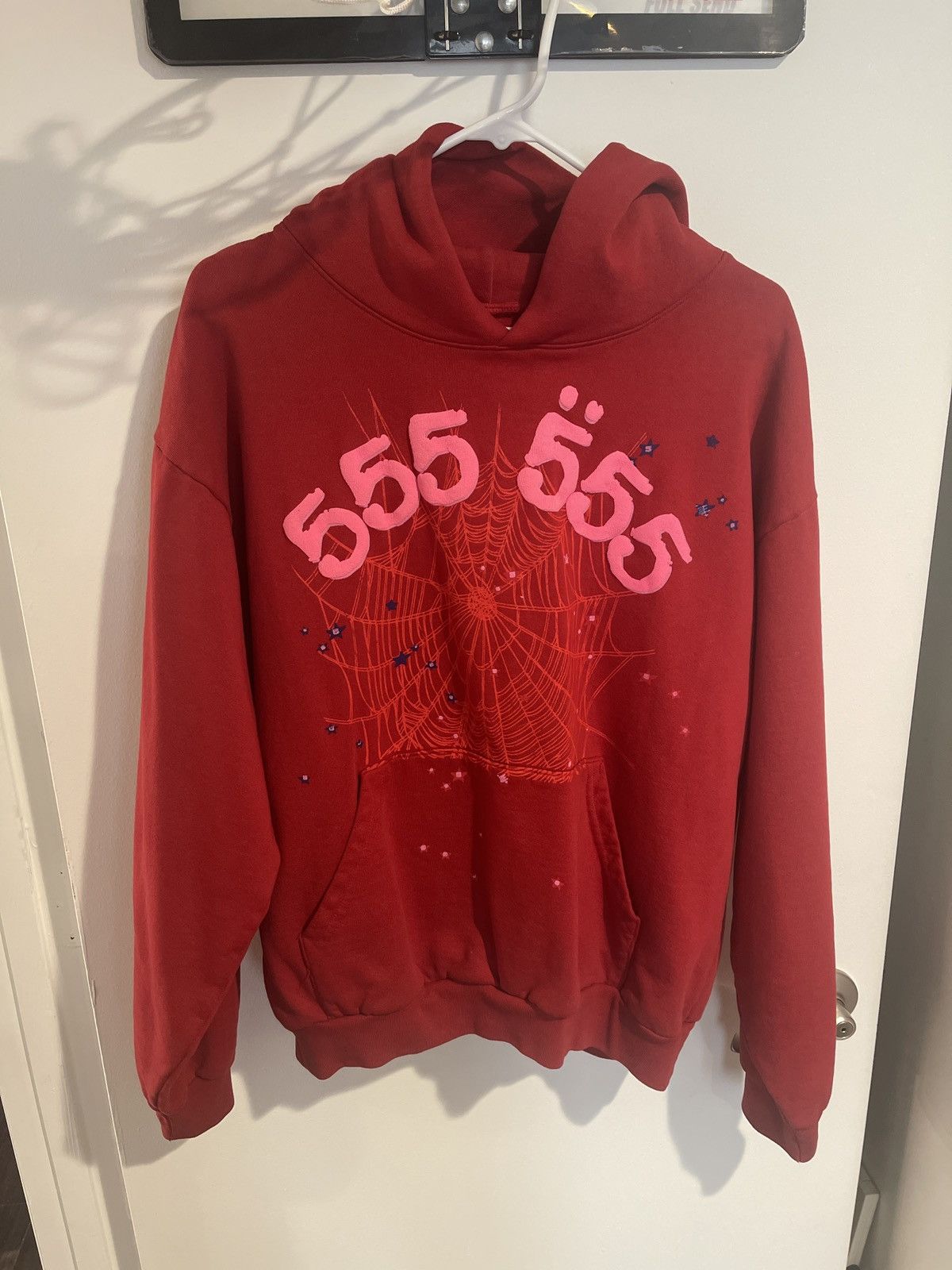 Spider × Young Thug Spider Worldwide Angel Number 555 Hoodie Red Large ...