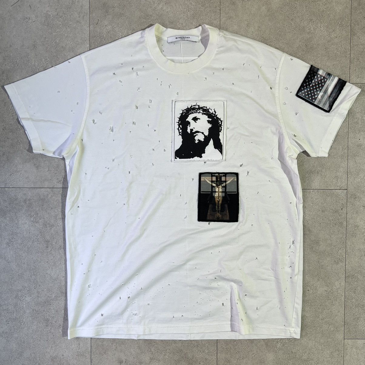Givenchy Givenchy Jesus US Patch Destroy Tee Shirts | Grailed