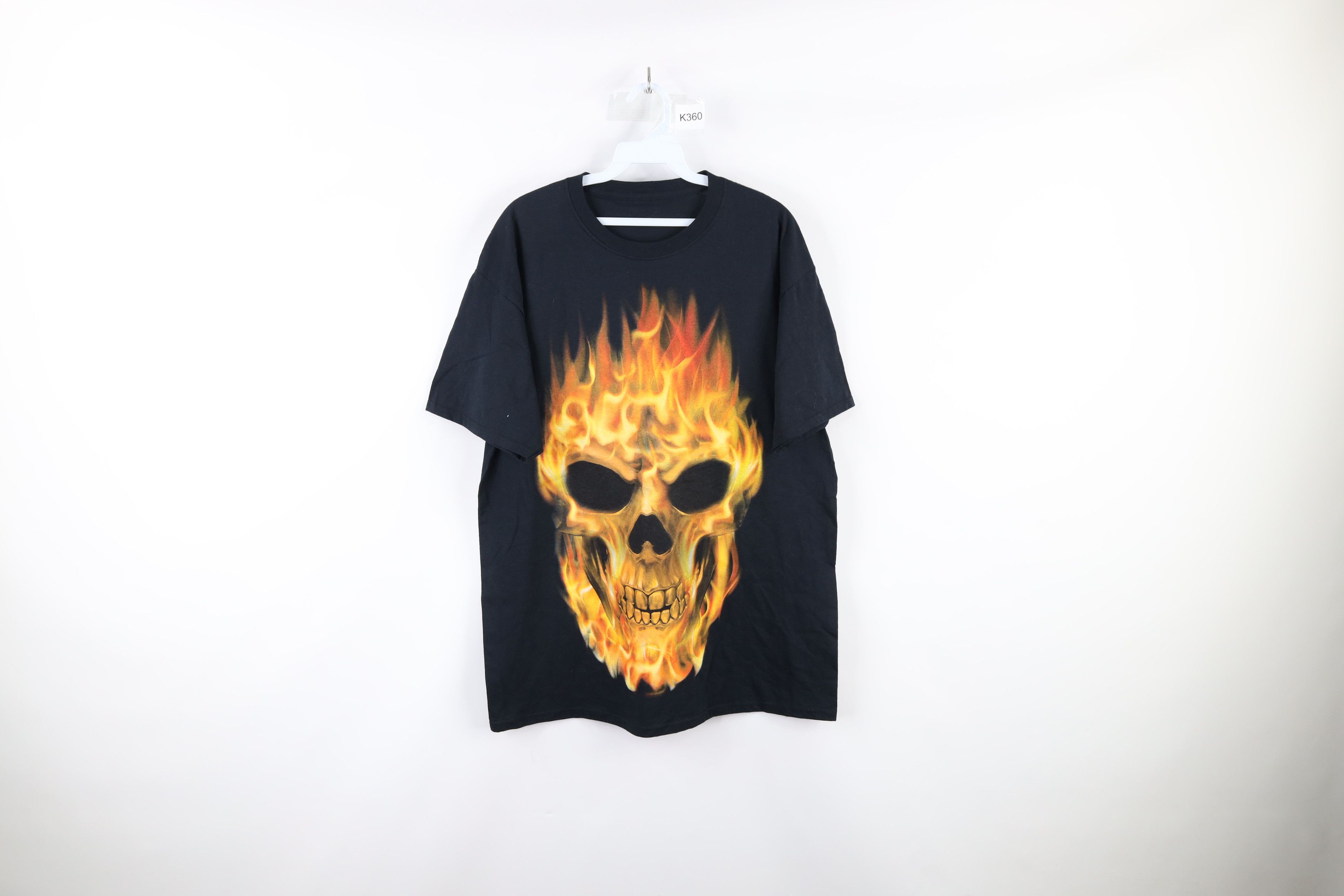 Vintage Vintage Streetwear Fire Flames All Over Print T-Shirt Black ...