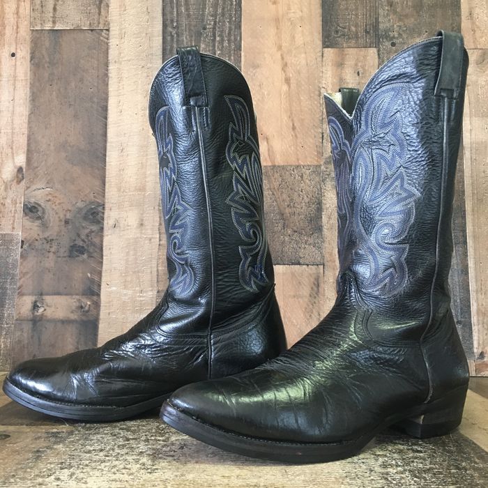 Vintage Cowtown Vtg Black Vibram Sole Cowboy Boots Mens 13 EE | Grailed