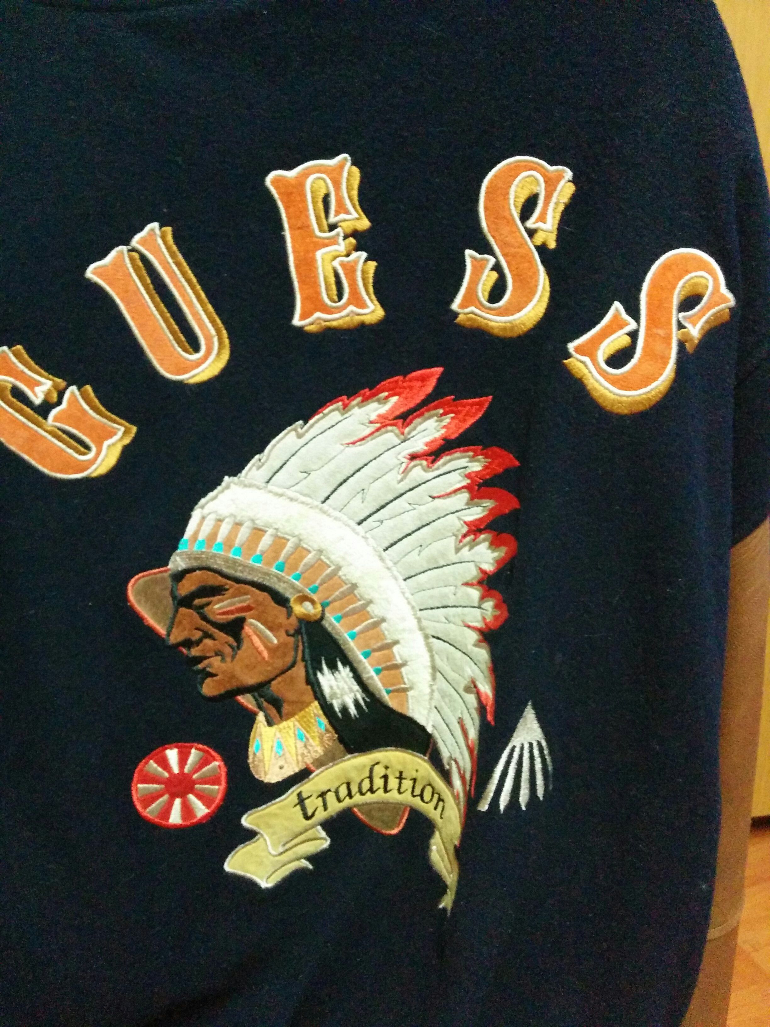 Vintage Guess Indian Head Leather jacket vintage wool varsity large ...