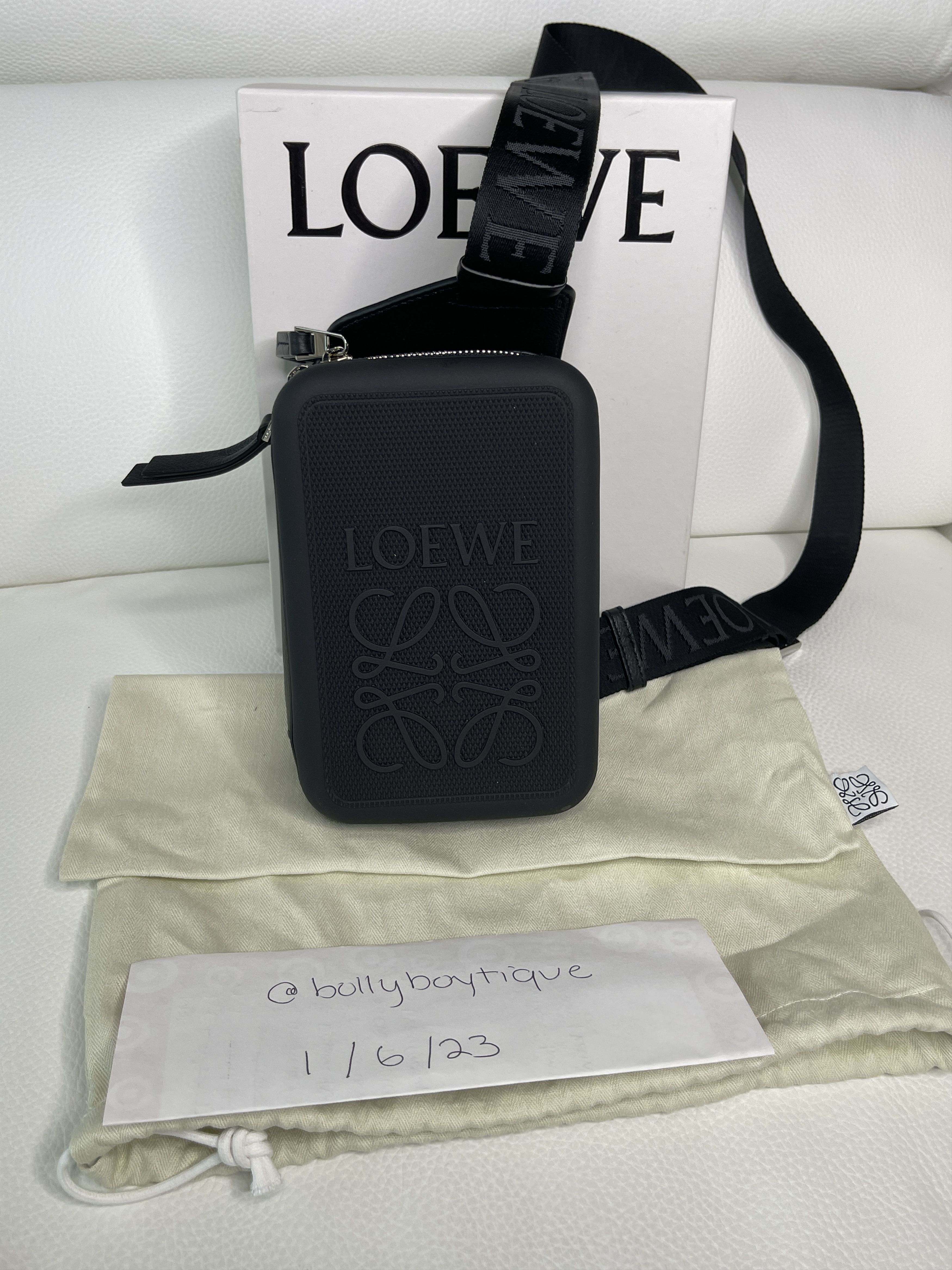 Loewe New Style Loewe Molded Sling Diamond Rubber & Calfskin - NWT | Grailed