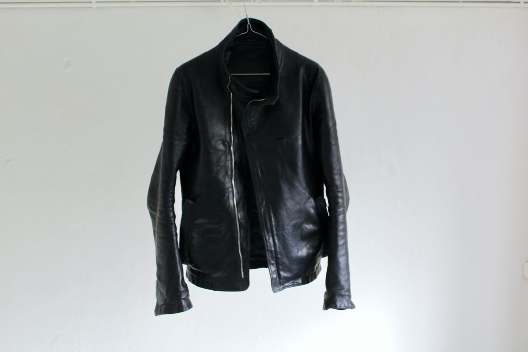 Carol Christian Poell CCP High Neck leather jacket in black horse ...