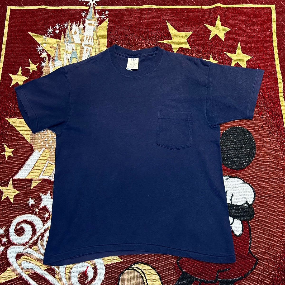 Gap × Vintage Gap vintage late 80s navy blue pocket t-shirt made in usa ...