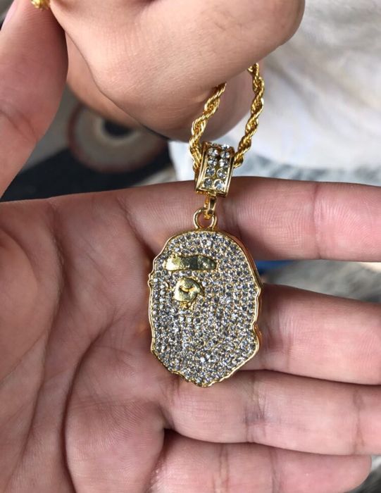 Bape Gold Bape Head Chain | Grailed