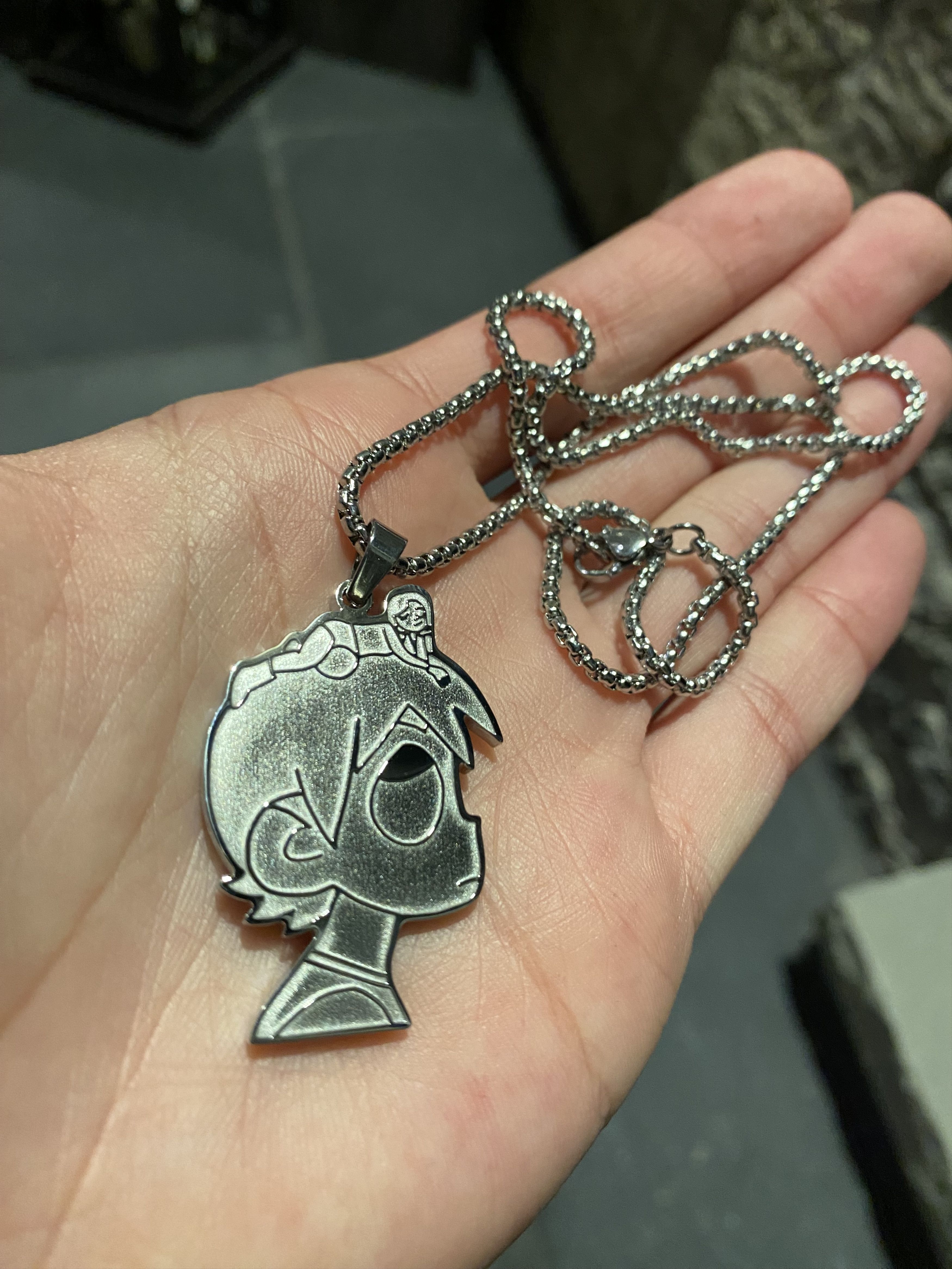 Silver Lil Uzi Album Anime Silver Custom Necklace Stainless Steel | Grailed