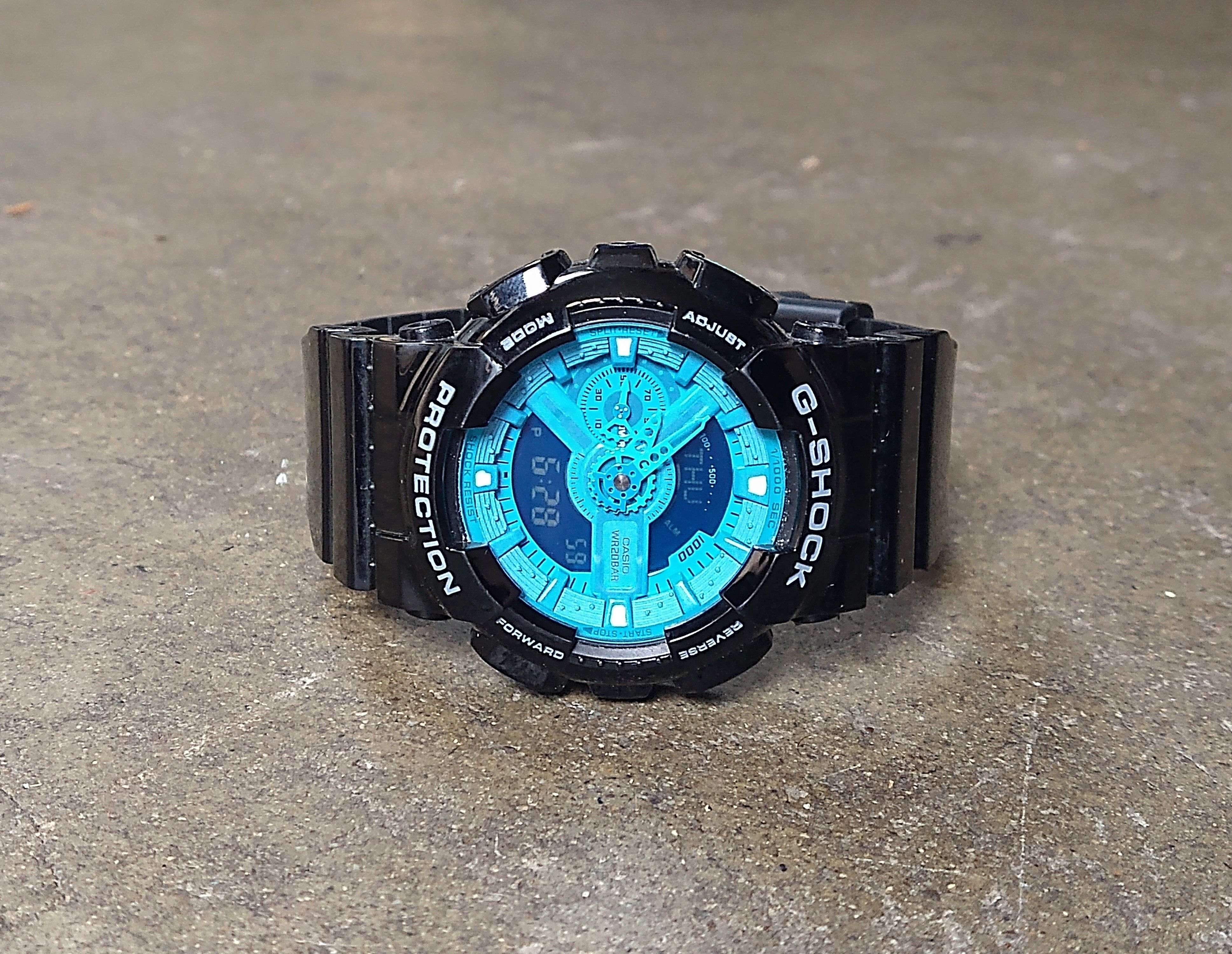 G Shock Casio G-Shock GA-110B Black Blue Hypercolors Rubber | Grailed