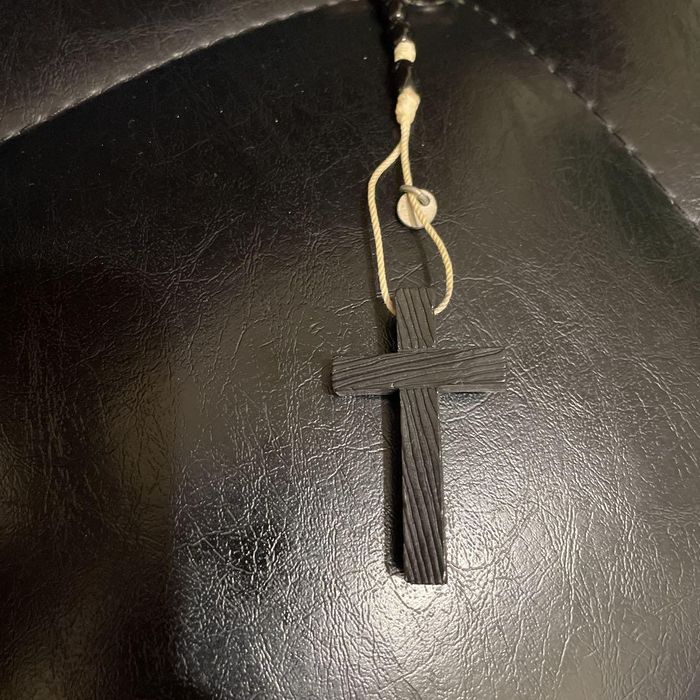Undercover UNDERCOVER Cross Rosary Beads Necklace Black | Grailed
