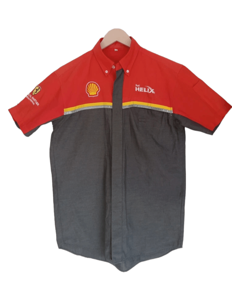 Ferrari × Uniform Wares × Vintage Shell Helix Ferrari Worker Tee | Grailed