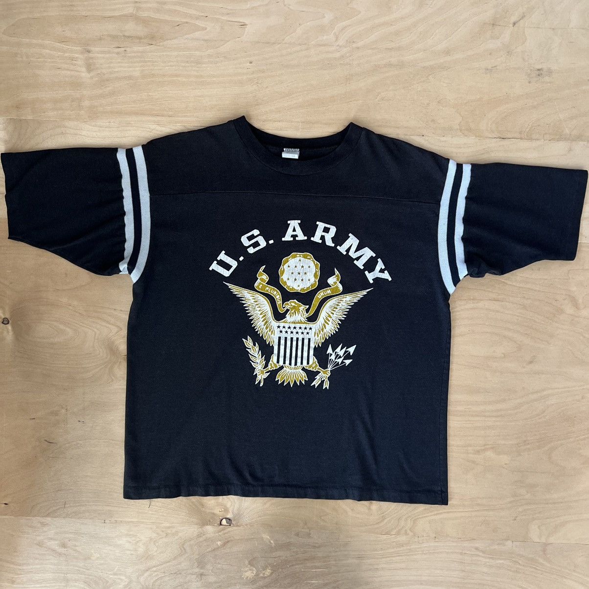Military × Vintage US Army Eagle Vintage Shirt L Black 80s Military ...