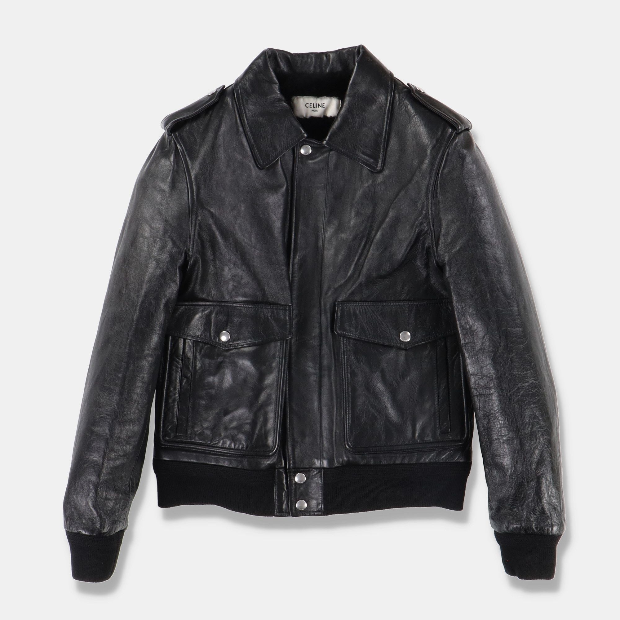 Celine Shearling Lined Lambskin Aviator Jacket | Grailed