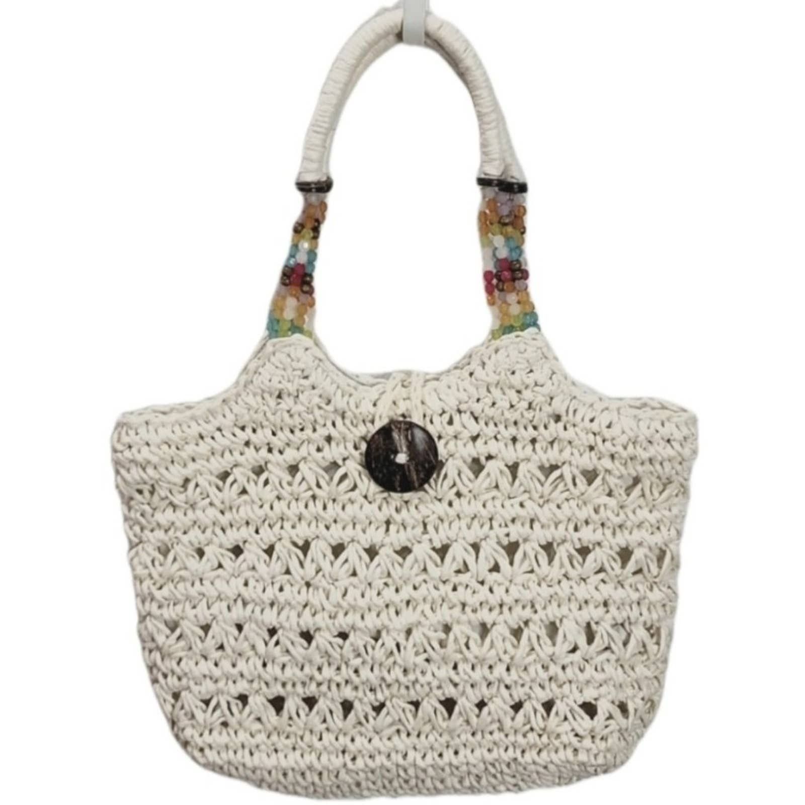 Other Kelly & Katie Straw Boho Tote with Bead Handles | Grailed