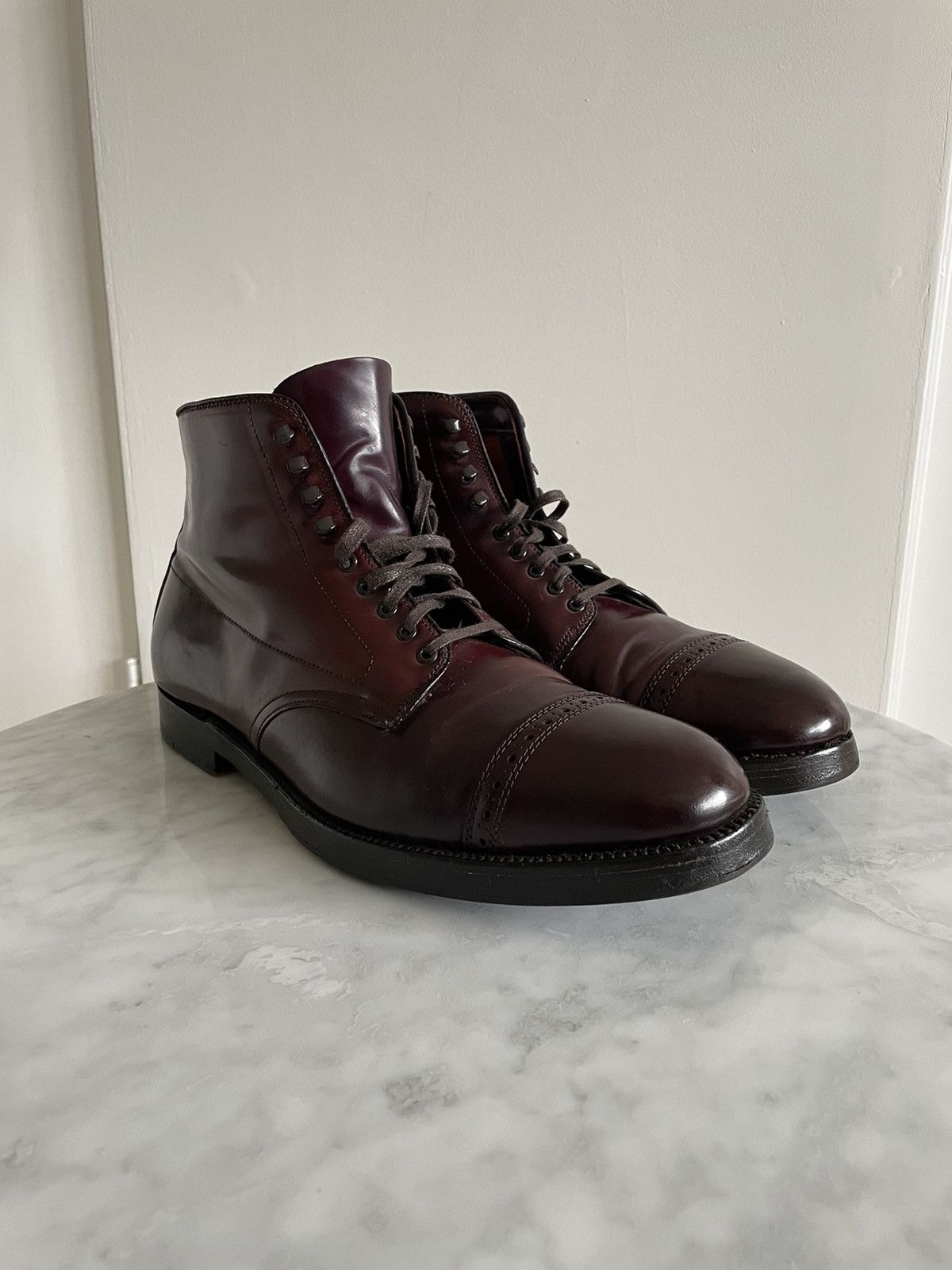Alden × J.Crew Alden for J.Crew cap-toe cordovan boot | Grailed