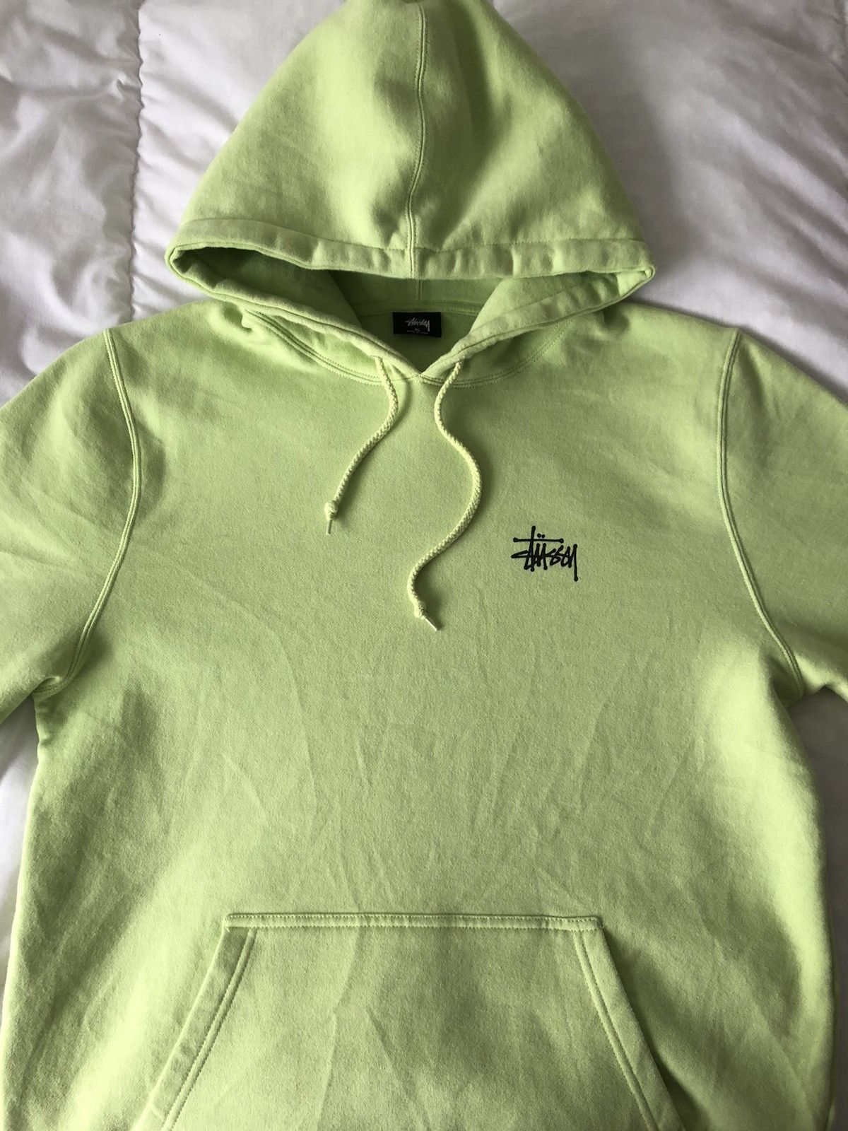 Streetwear × Stussy Neon Green Stussy Hoodie | Grailed