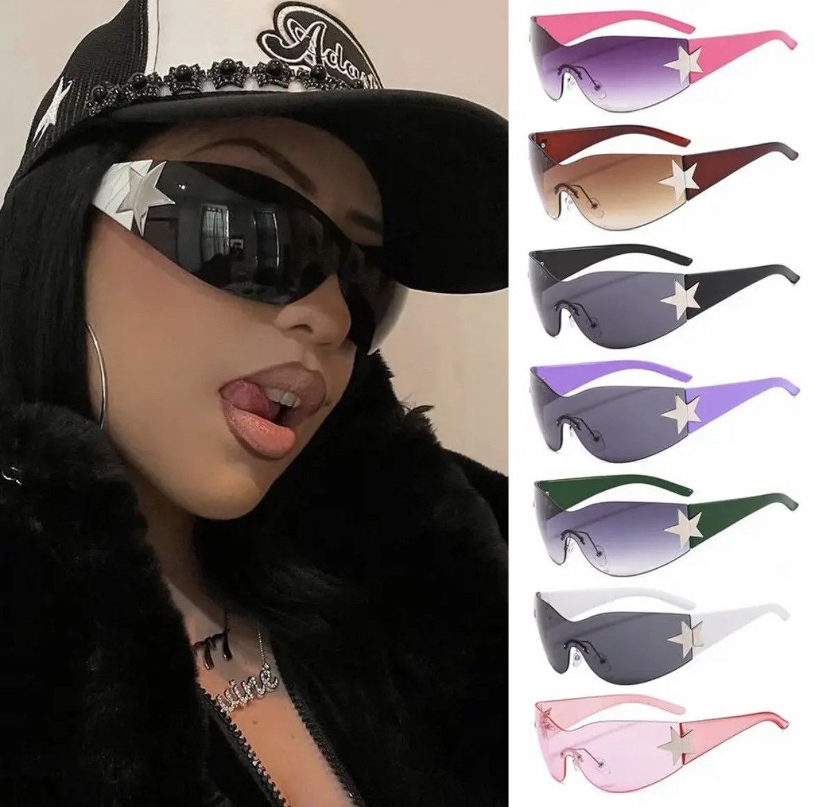 Streetwear Futuristic Star Streetwear Glasses | Grailed