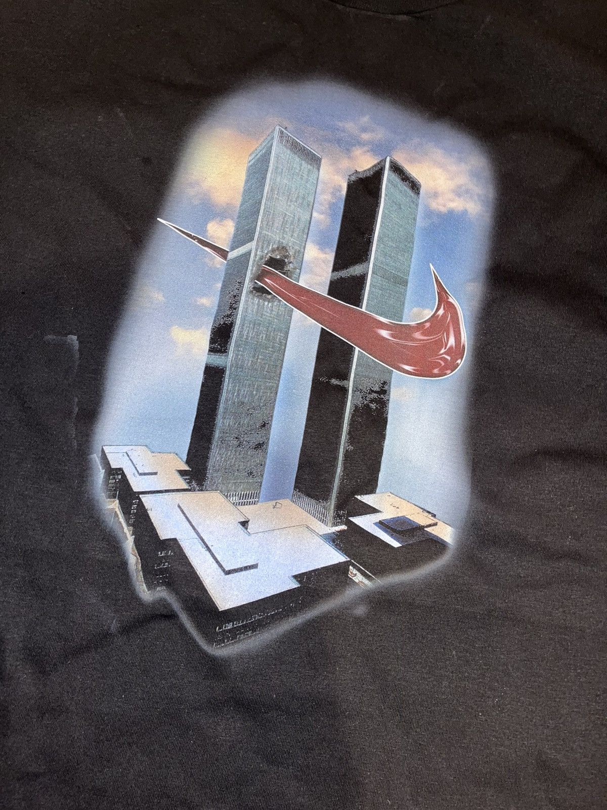 Nike × Streetwear × Vintage Bootleg Nike Twin Tower Tee | Grailed