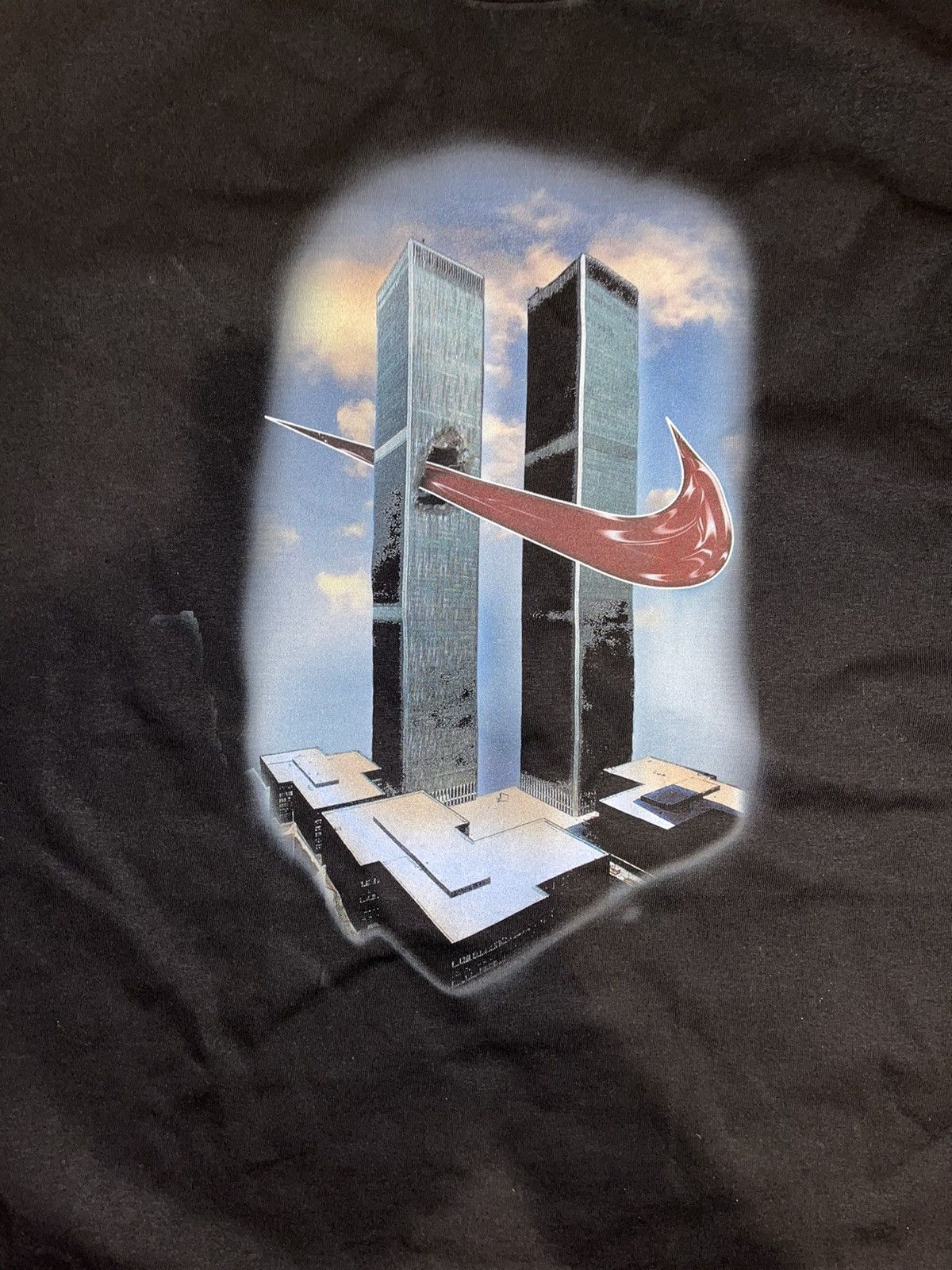 Nike × Streetwear × Vintage Bootleg Nike Twin Tower Tee | Grailed