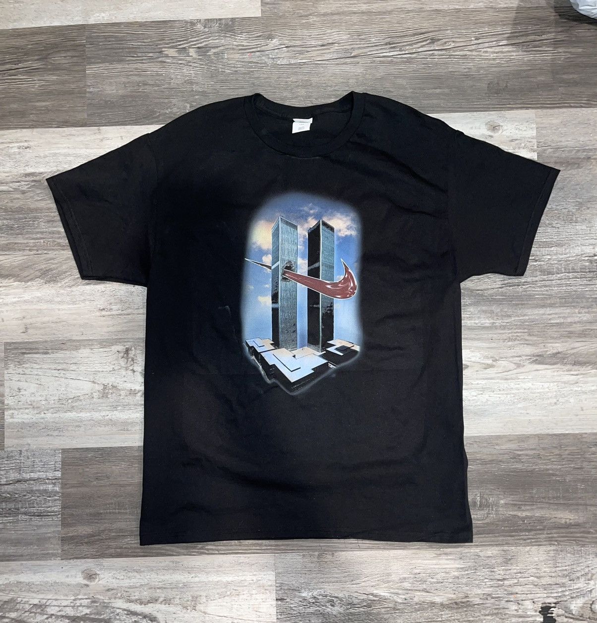 Nike × Streetwear × Vintage Bootleg Nike Twin Tower Tee | Grailed