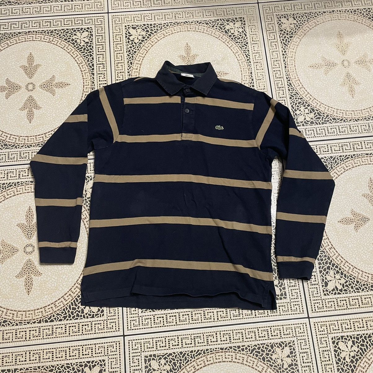 Lacoste LACOSTE STRIPED POLO RUGBY SHIRT VINTAGE TRAVIS STYLE Y2K | Grailed