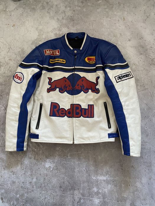 Red Bull VTG Red Bull Leather Racing Jacket | Grailed