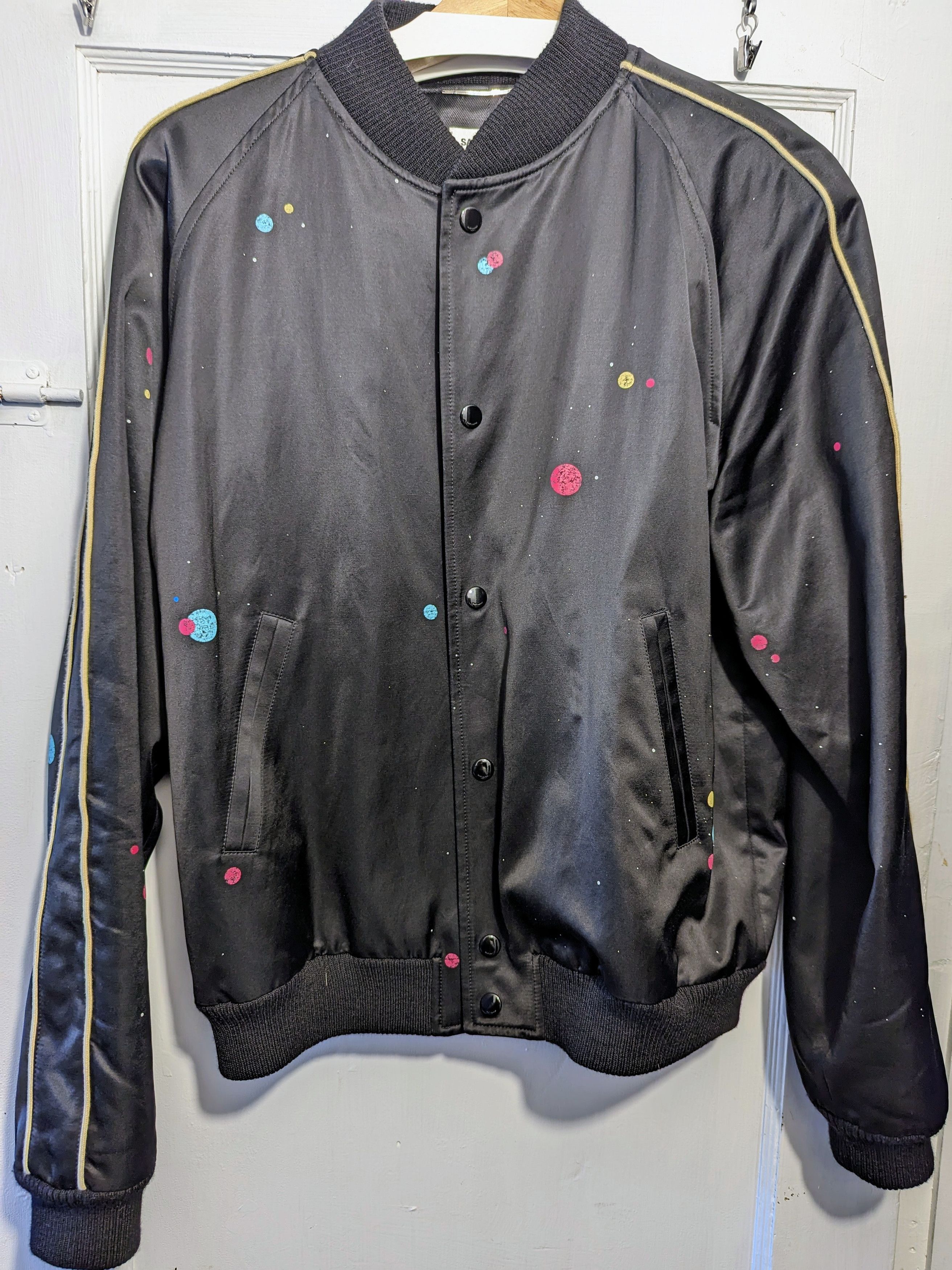 Saint Laurent Paris Saint Laurent Black Galaxy bomber | Grailed