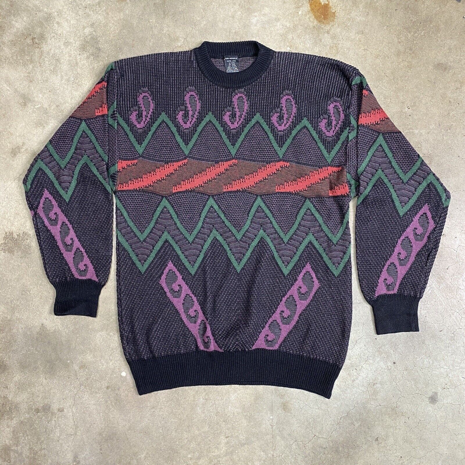 Generra Vintage Generra oversized grandpa Sweater Aztec Pasiley | Grailed