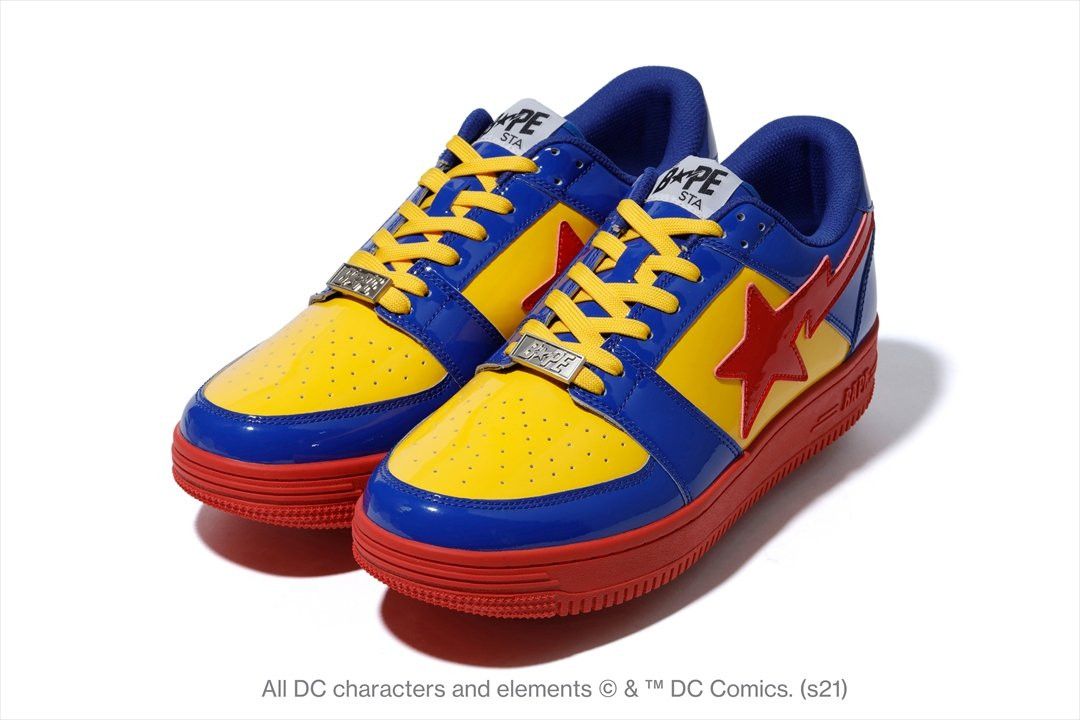 Bape BAPE X DC SUPERMAN BAPE STA LOW BLUE/YELLOW/RED SIZE 5.5 | Grailed