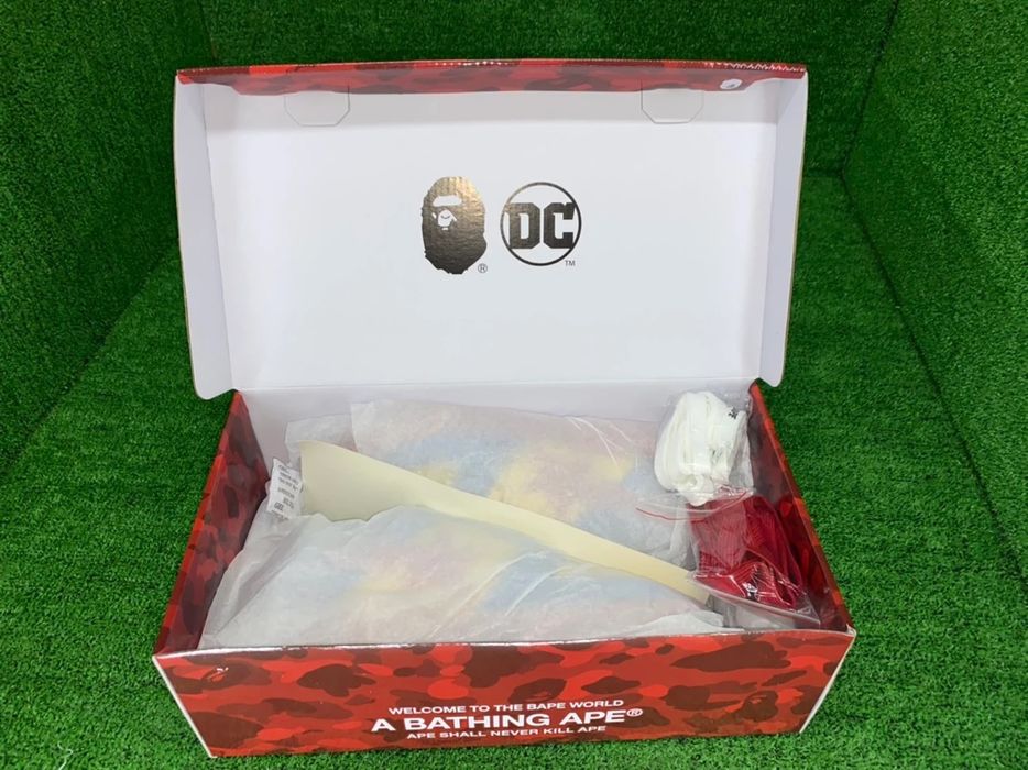 Bape BAPE X DC SUPERMAN BAPE STA LOW BLUE/YELLOW/RED SIZE 5 | Grailed