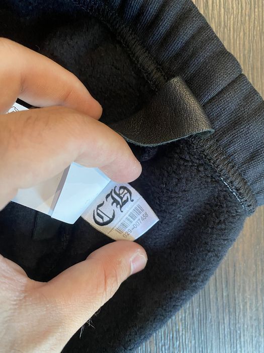 Chrome Hearts Chrome hearts black leather and pony cross patch sweatpants | Grailed