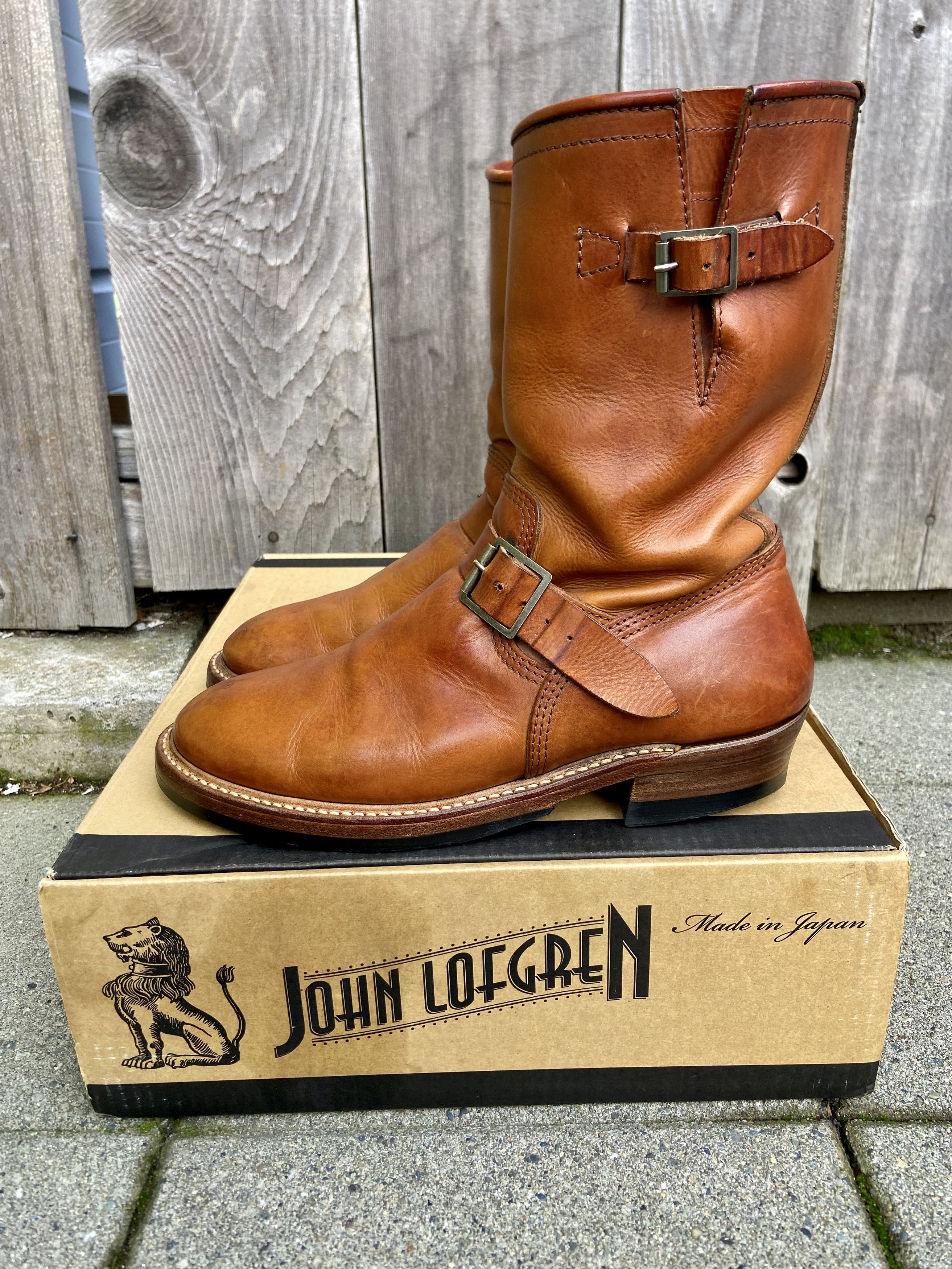 John Lofgren John Lofgren Cognac Badalassi Leather Engineer Boots 9 ...