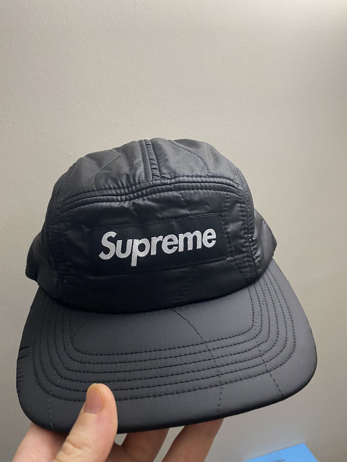 Supreme FW22 Supreme Box Logo Quilted Liner Camp Cap | Grailed