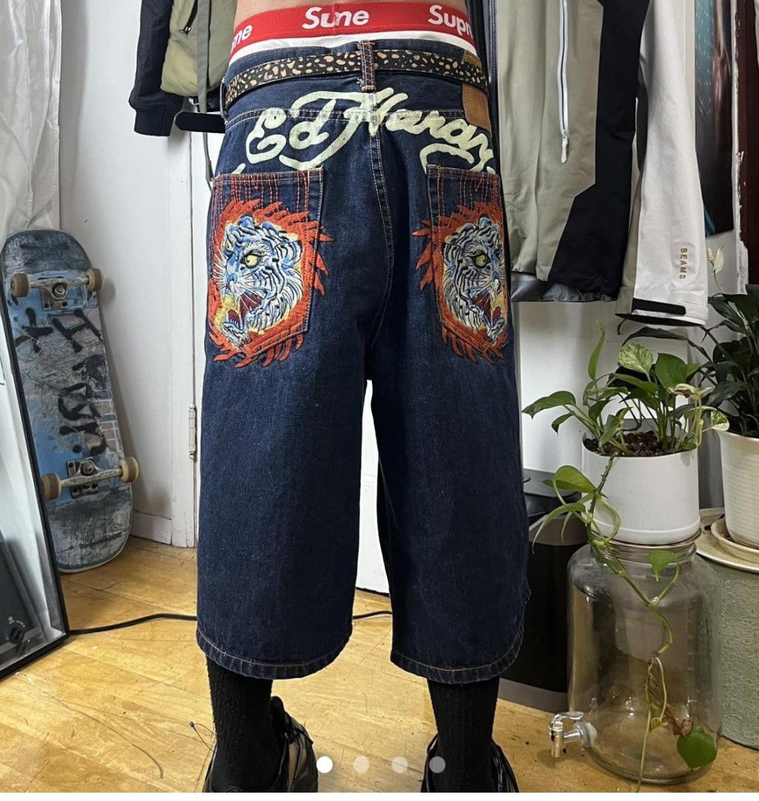 Vintage Vintage Y2k Ed Hardy Baggy Jorts | Grailed