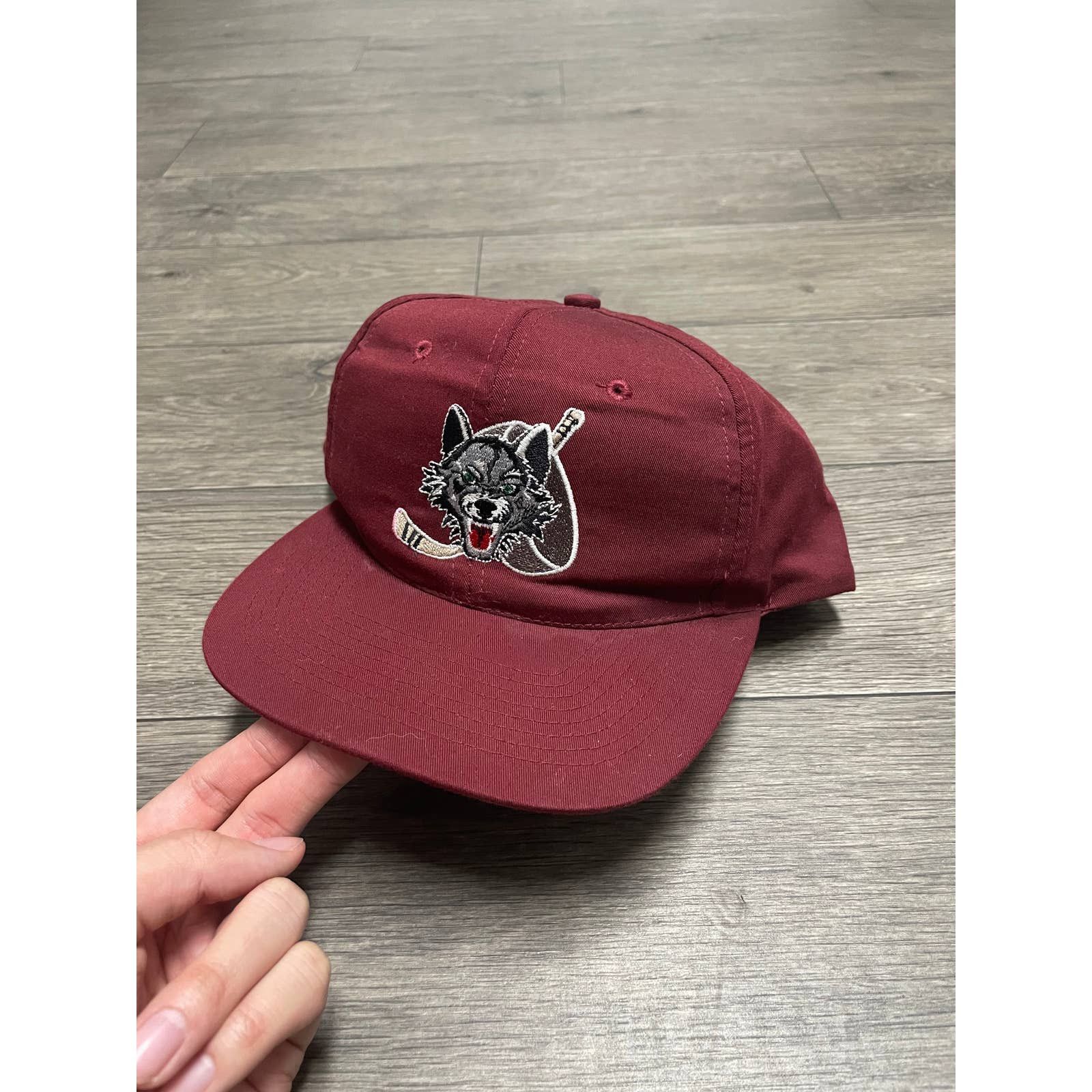 Vintage Vtg Chicago Wolves Snapback Minor League IHL Sz OS Dark Red | Grailed