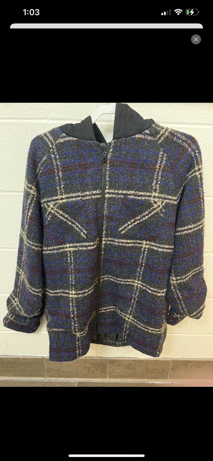 Richie Le Collection Richie Le Collection Hooded Flannel Jacket - XL ...