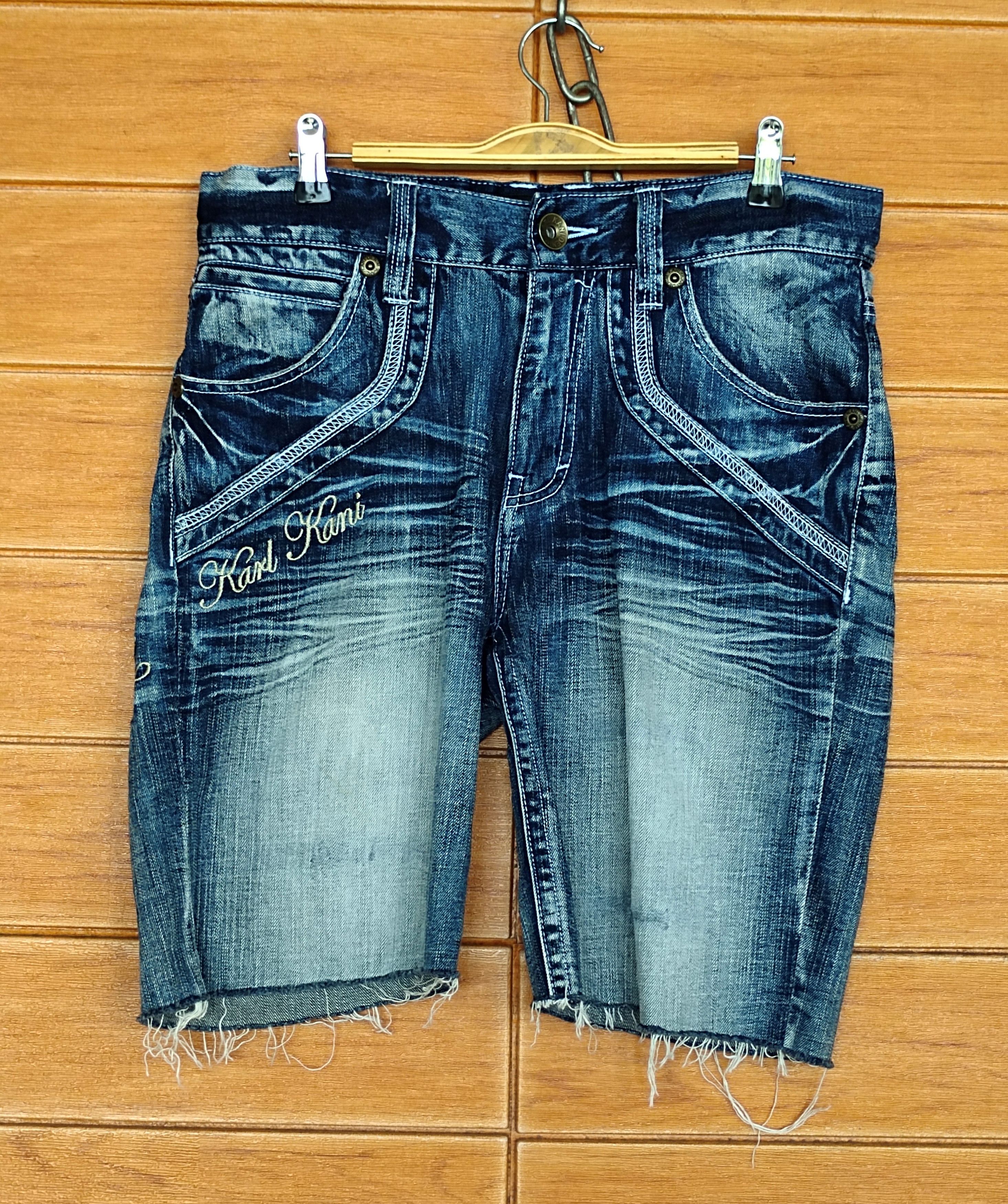 Karl Kani × Streetwear × Vintage Karl Kani Cut Out Short Denim Jeans ...