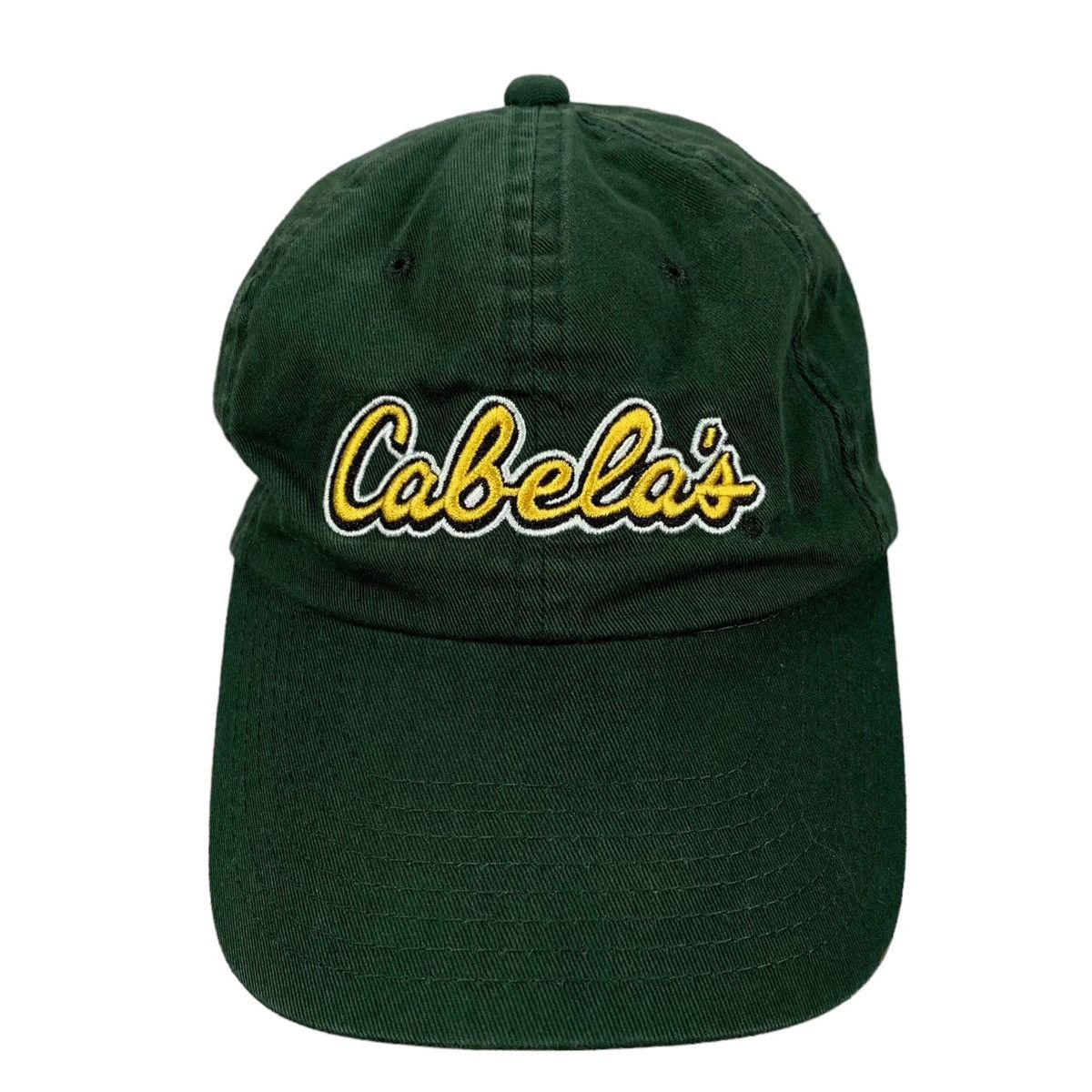 Cabelas × Vintage Vintage Cabelas Green Script Logo Adjustable ...