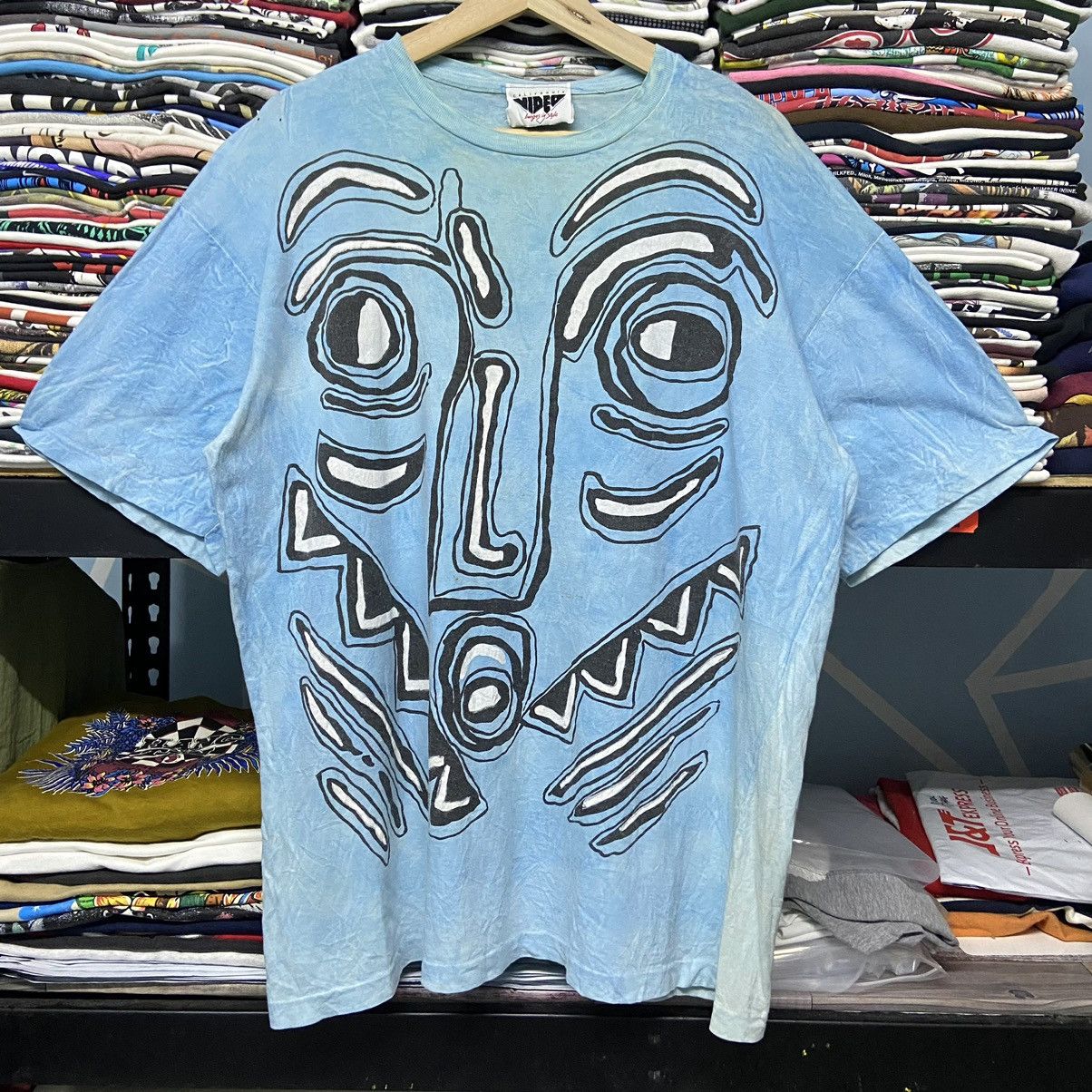 Vintage Vintage 90s Smiley Scary Face Art Tshirt | Grailed