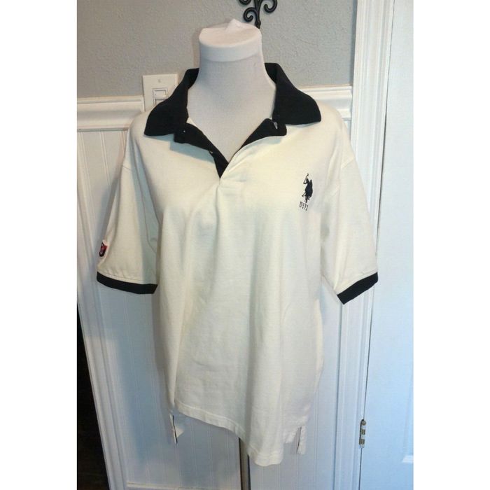 U.S. Polo Assn. Mens USPA US Polo ASSN White Large Navy Gray Pony Logo ...